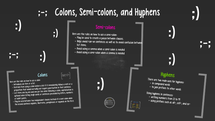 How to use colons, semi-colons, and hyphens by kristen kennedy on Prezi