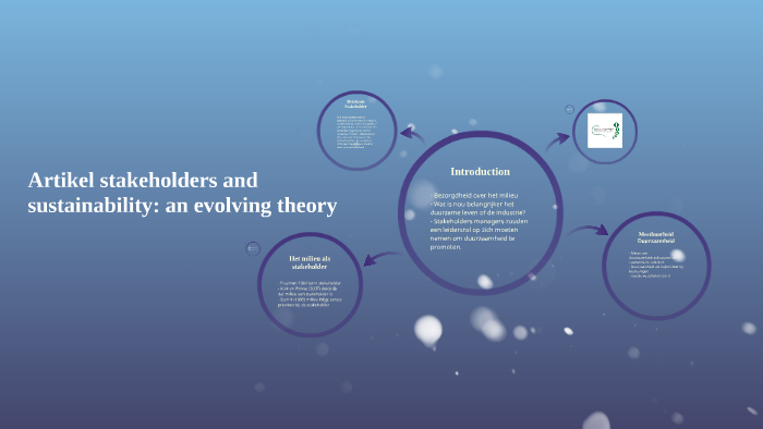 Artikel stakeholders and sustainability: an evolving theory by Renée ...