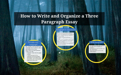 How to Write and Organize a Three Paragraph Essay by gretchen smith on ...