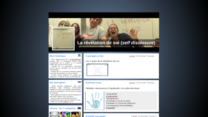 La révélation de soi (self disclosure) by Marylin Hogue on Prezi