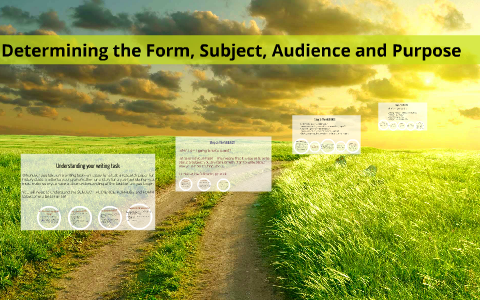 Determining the Subject, Audience, Purpose and Form by Lexie Pinkelman ...
