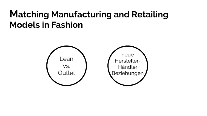 Matching Manufacturing and Retailing Models in Fashion by Julia Schäfer ...