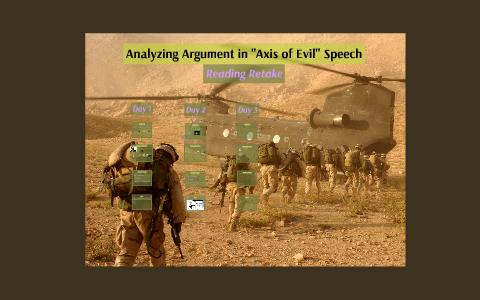 Analyzing Argument in "Axis of Evil" Speech by Marysa Sheren