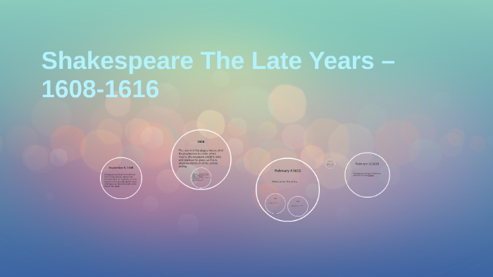 Shakespeare The Late Years – 1608-1616 by Elizabeth Cotton on Prezi
