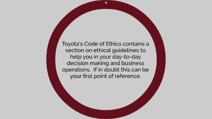 Elements of the Toyota Code of Ethics by The Leaders Studio on Prezi
