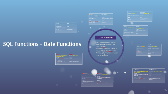 SQL Date Functions by Ayushi Sachdev on Prezi
