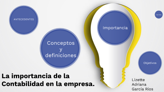La importancia de la Contabilidad en la empresa. by Lizette García on Prezi