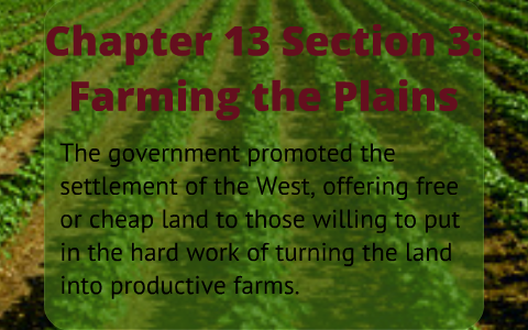 American History Chapter 13 Section 3: Farming the Plains by Leslie ...