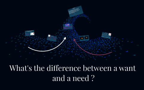 What's the difference between a want and a need ? by Desiree Irizarry