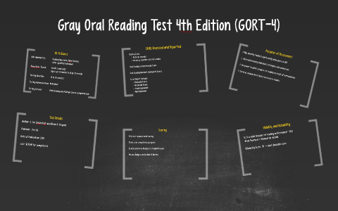Gray Oral Reading Test 4th Edition (GORT-4) by Amelia Sloane on Prezi