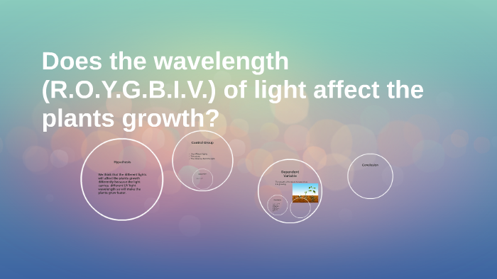 Does the wavelength (R.O.Y.G.B.I.V.) of light affect the pla by carmen ...