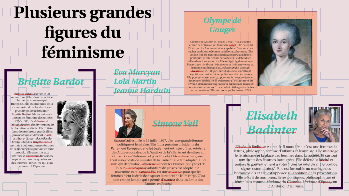 Plusieurs grandes figures du féminisme by Jeanne Harduin on Prezi