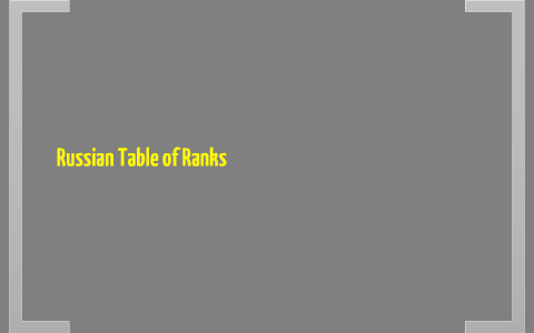Russian Table of Ranks by Connor Hels on Prezi