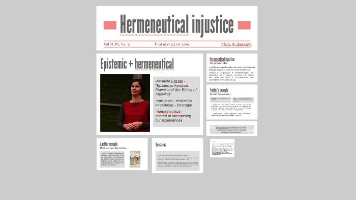 hermeneutical injustice by Alena Brabencová on Prezi