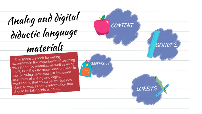 Analog and digital didactic language materials by Sonia López on Prezi
