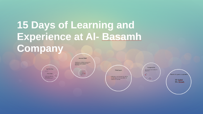 15 Days of Learning and Experience at Al- Basamh Company by maha mamoon ...