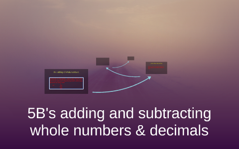 5B's adding and subtracting whole numbers & decimals by Jill Murphy on ...