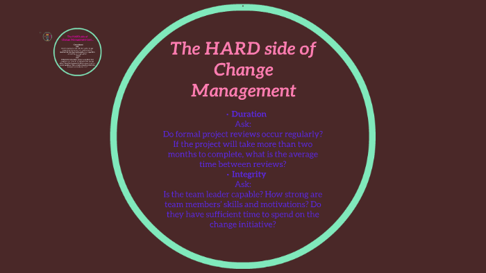 The HARD side of Change Management by Tiffany Speegle on Prezi