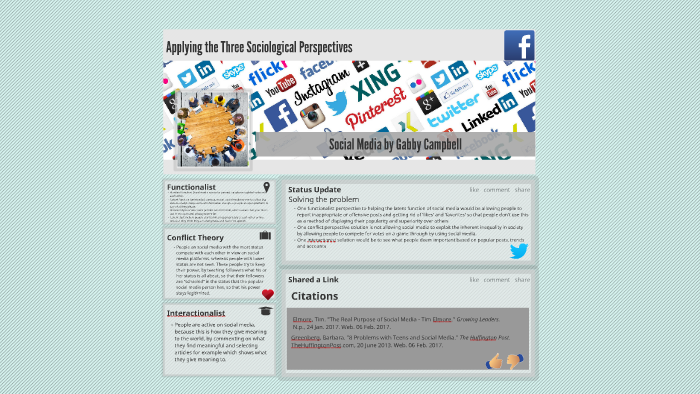 Applying Social Media to the Three Sociological Perspectives by Gabi C ...