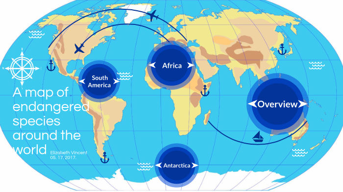 A Map of Endangered Species around the world. by Elizabeth Vincent on Prezi