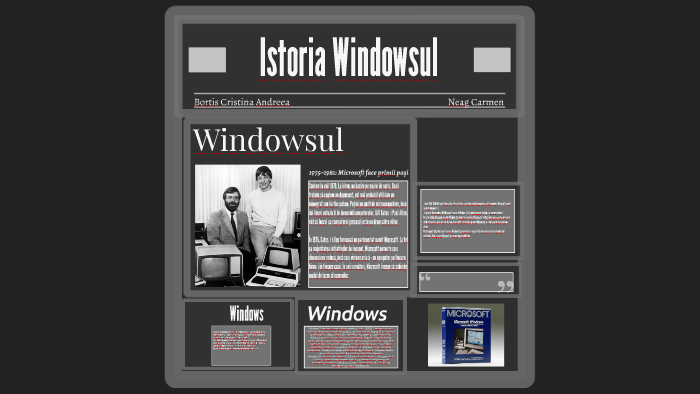 Istoria windowsului by Andreea Andreea on Prezi