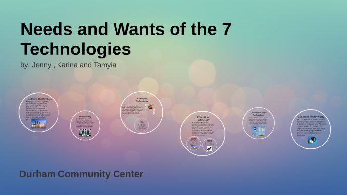 Needs and Wants of the 7 Technologies by jenny jacob on Prezi