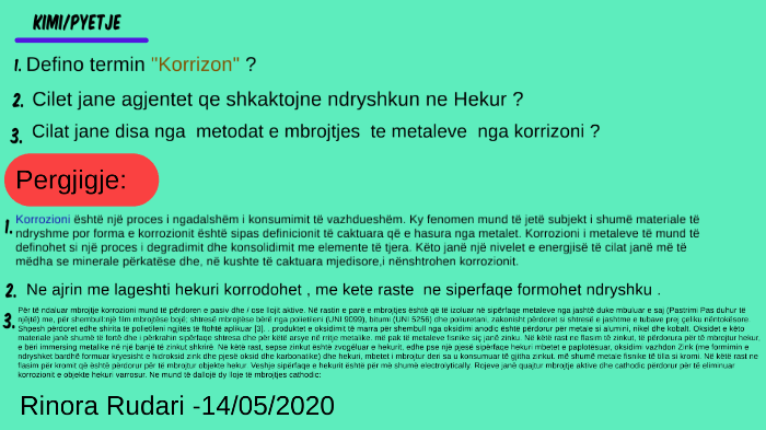 Kimi/korrozioni by Rinora S. Rudari on Prezi