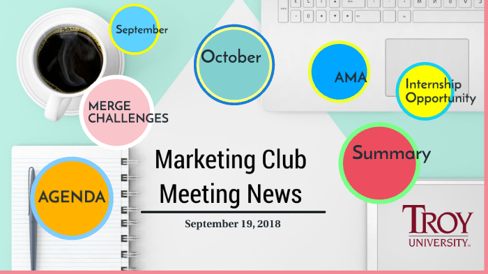 Marketing Club Meeting Agenda by Seth Key on Prezi