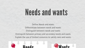 Grade 7 EMS: Needs and wants by Rebaone Sedumedi on Prezi Design