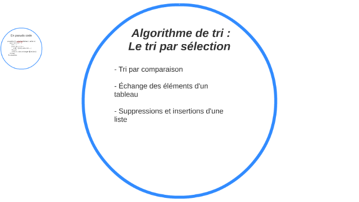 Algorithme de tri : Le tir par séléction by Sandra Perret on Prezi