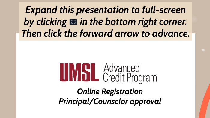 UMSL ACP ONLINE REGISTRATION by Advanced Credit on Prezi