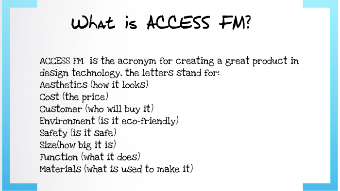 ACCESS FM FOR ANALYSIS by carol brown on Prezi