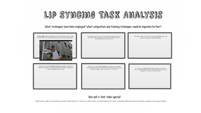 Lip Syncing Task Analysis by Casey Jefferies on Prezi
