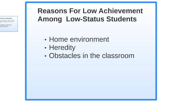 Reasons For Low Achievement Among Low-Status Students by betül özcan on ...