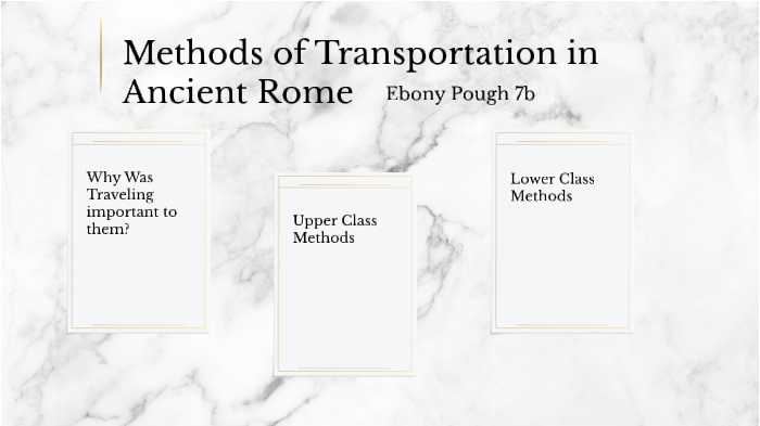 Methods of transportation in Ancient Rome by Ebony Pough on Prezi