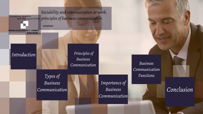 Sociability and communication at work: principles of business ...