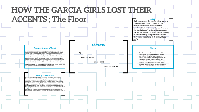 HOW THE GARCIA GIRLS LOST THEIR ACCENTS ; The Floor by Yasel Corporan ...