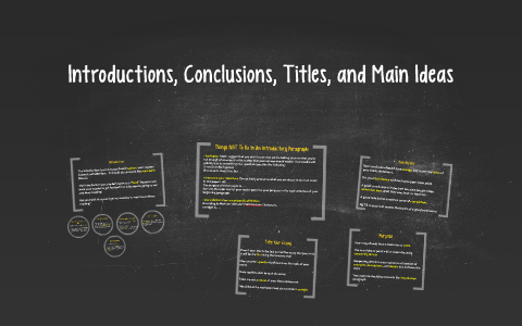 Introductions, Conclusions, Titles, and Main Ideas by Jessica Ingraham ...
