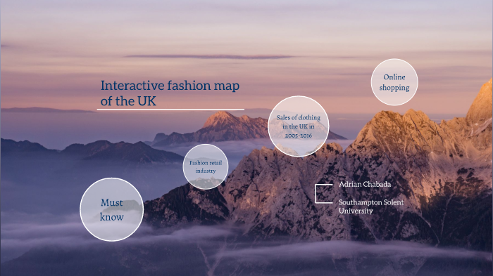 Interactive fashion map of the UK by Adrian Chabada on Prezi