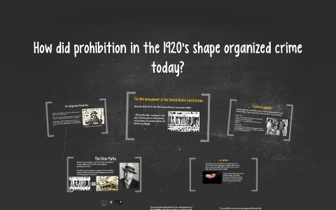 How did prohibition in the 1920's shape organized crime toda by Wee Han ...