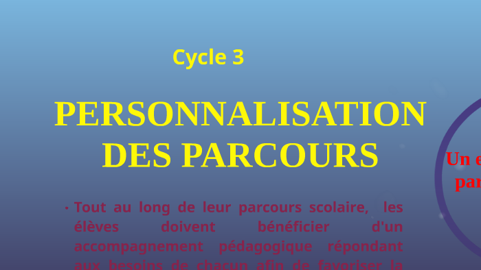 personnalisation des parcours by marc BECQUET