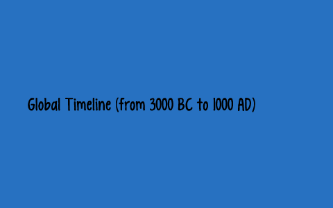 Global Timeline (from 3000 BC to 1000 AD) by Brittney Clark on Prezi
