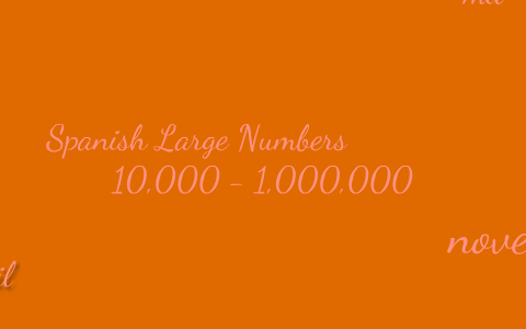 Spanish Large Numbers by Katrina gann