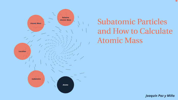 Subatomic Particles and Calculating Atomic Mass by Joaquin Paz Y Mi o ...