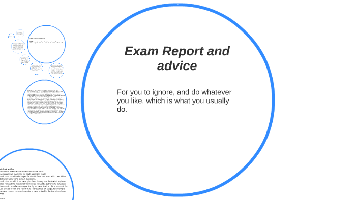 Subject Report and advice by Tony Creaney on Prezi