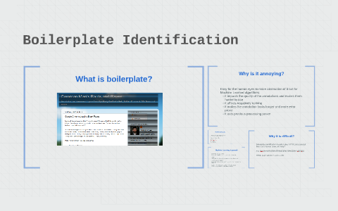 What is boilerplate? by Guy Dumais on Prezi