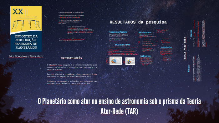 O Planetário como ator no ensino de astronomia sob o prisma da Teoria ...