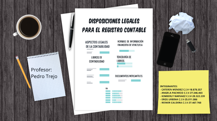 DISPOSICIONES LEGALES PARA EL REGISTRO CONTABLE by caterin mendez on Prezi