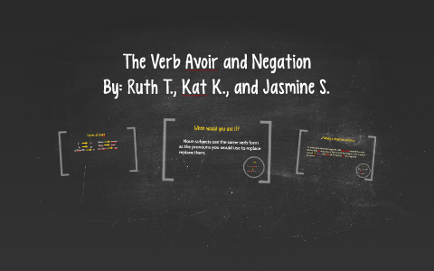 The Verb Avoir and Negation by Jasmine Saine on Prezi