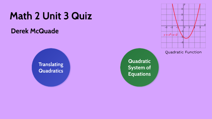 Math 2 Unit 3 Quiz by Derek McQuade on Prezi